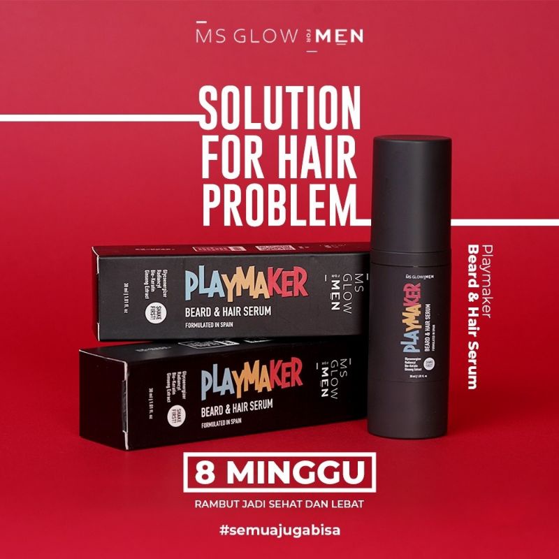 Jual MS GLOW FOR MEN Playmaker HAIR SERUM/ SERUM RAMBUT | Shopee Indonesia