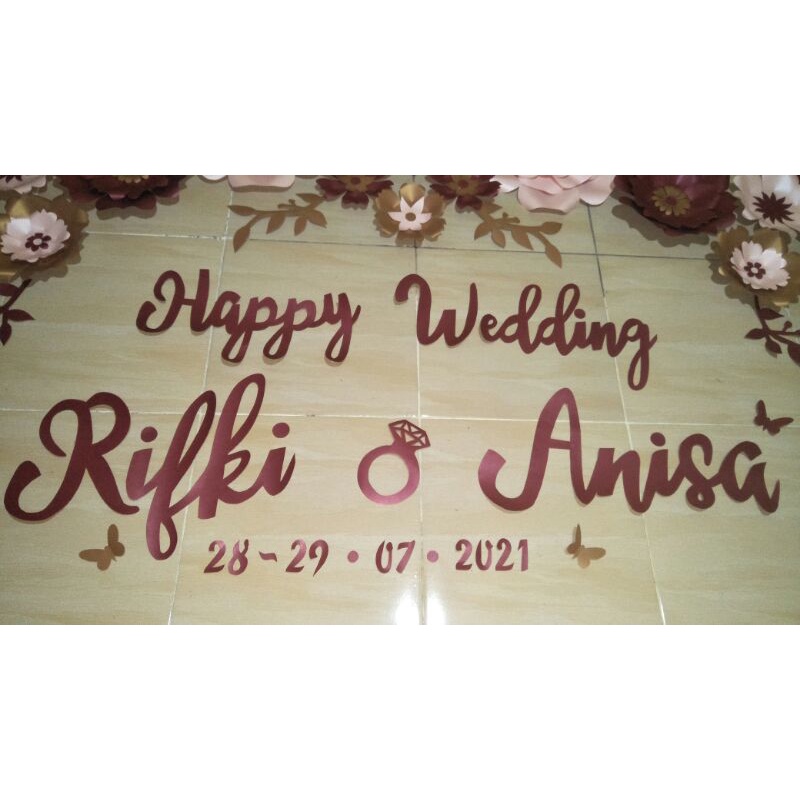 Jual tulisan latin happy engagement/wedding/birthday/khitbah dll + NAMA ...
