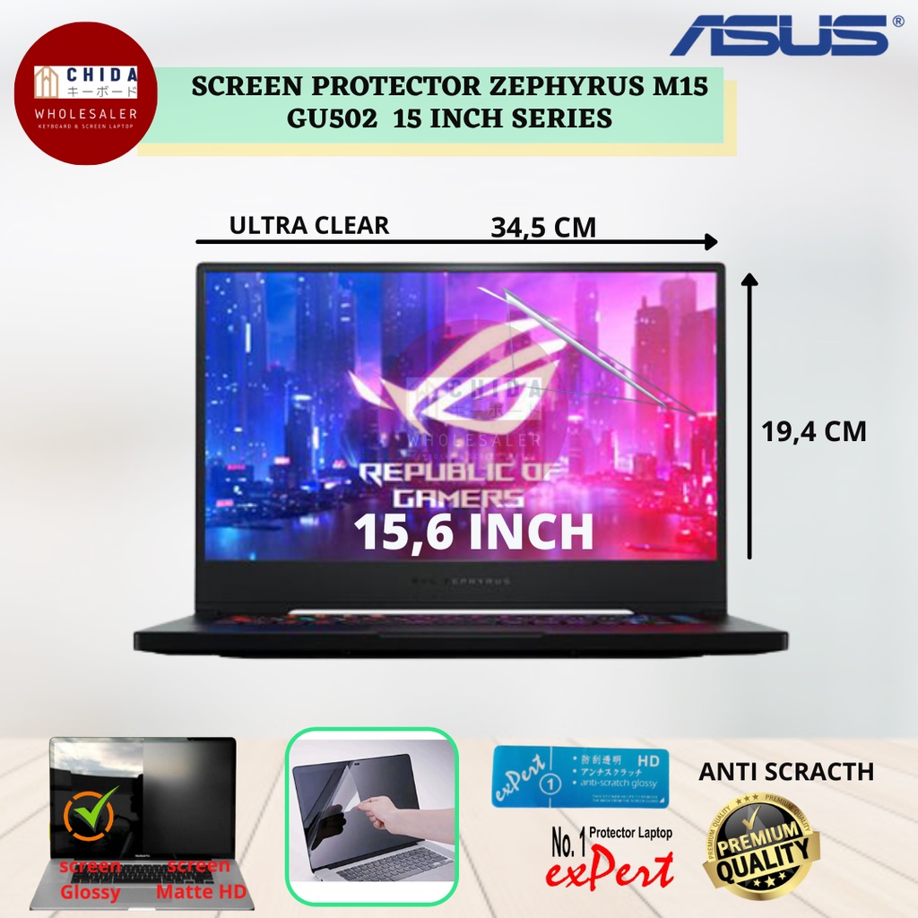 Jual Anti Gores layar laptop / Screen Protector Laptop Premium Asus ROG ...