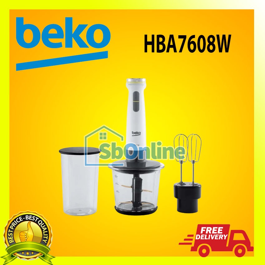 Jual Hand Blender Mixer Chopper Beko 3 in 1 HBA7608W 1000ML | Shopee ...