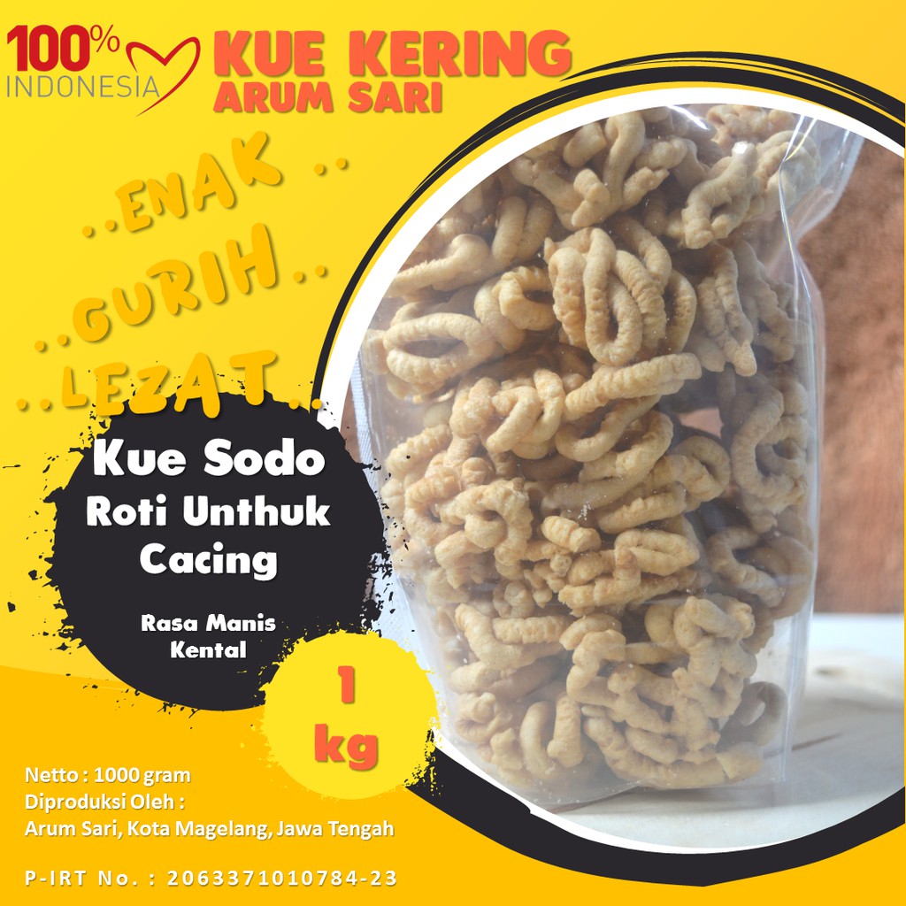 Jual Kue Kering Sodo Roti Unthuk Cacing Manis Snack Cemilan Sehat ...