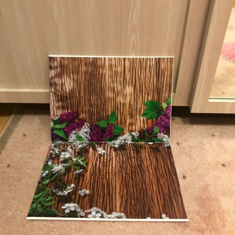 Jual Alas Foto Background Motif Kayu dan Bunga V3 ukuran A3+ (46x31cm ...