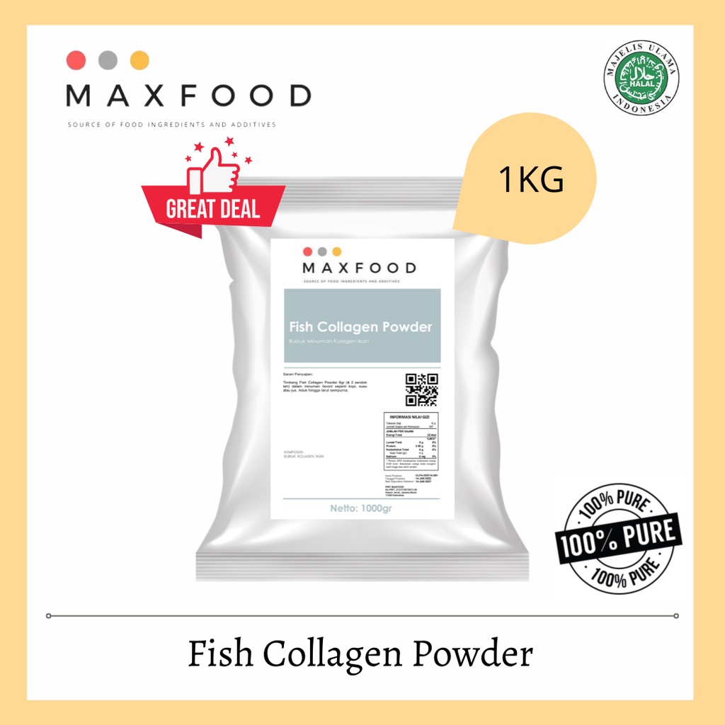 Jual MAXFOOD - Bubuk Kolagen Ikan / Fish Collagen Peptides / Pure Fish Collagen 1 Kg | Shopee ...