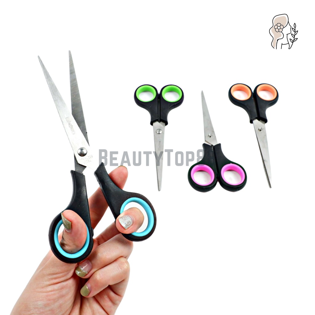 Jual Gunting Bulat Panjang 6" Inch Warna Hitam / Gunting Kertas Gagang ...