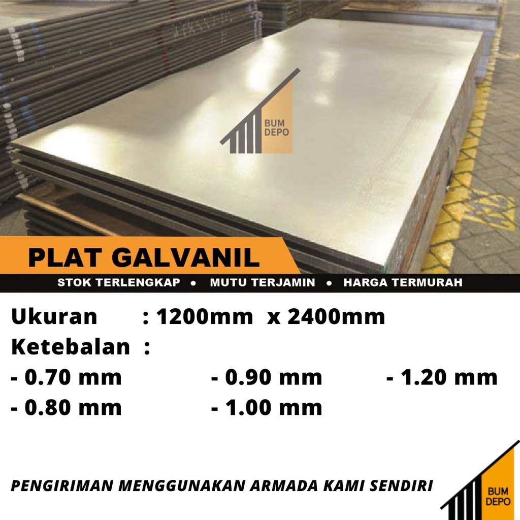 Jual PLAT GALVANIS UKURAN 1200X2400mm ATAU 4X8(FEET) | Shopee Indonesia
