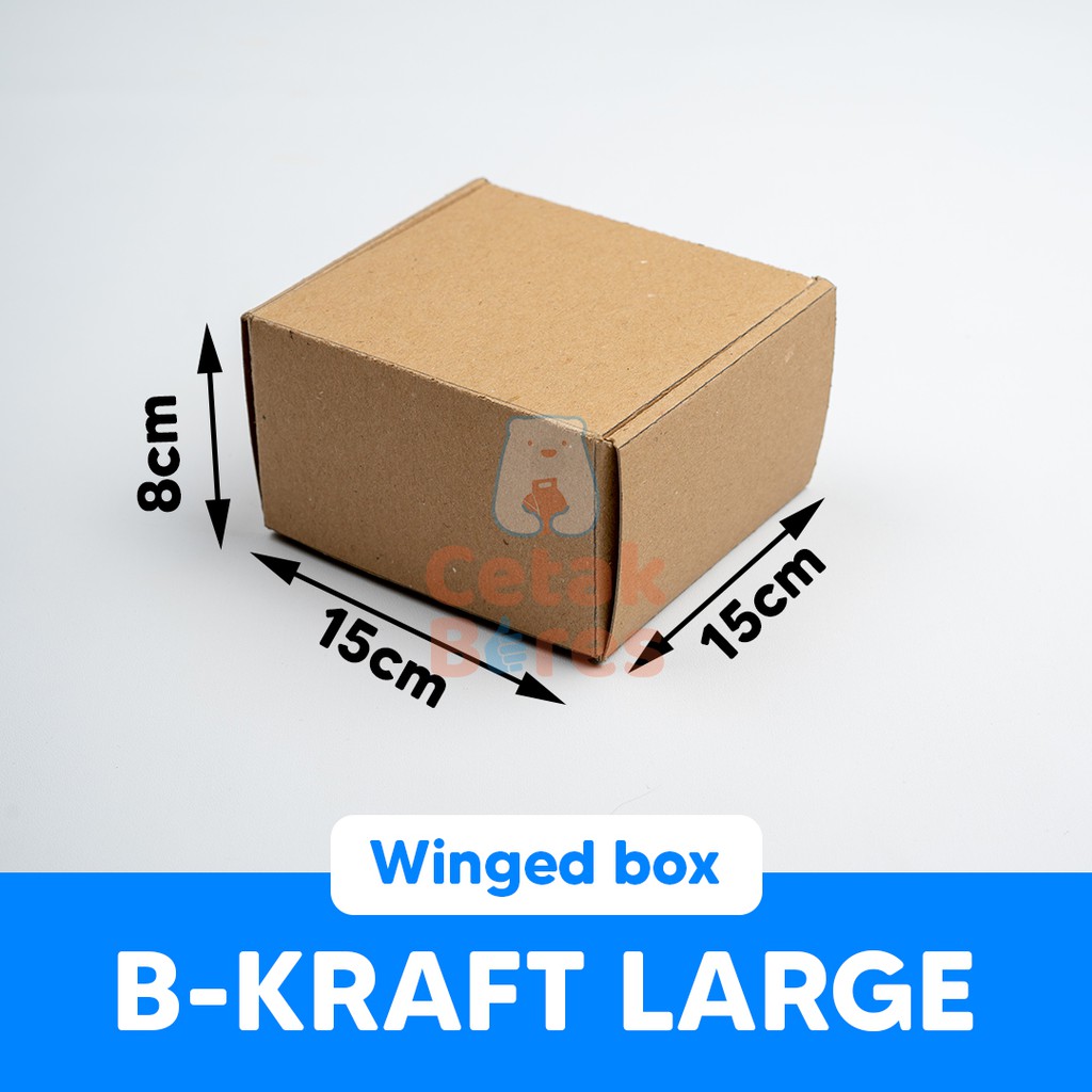 Jual KUSTOM CETAK PACKAGING WINGED BOX KRAFT (L) KOTAK MAKANAN/KUE/BOLU ...