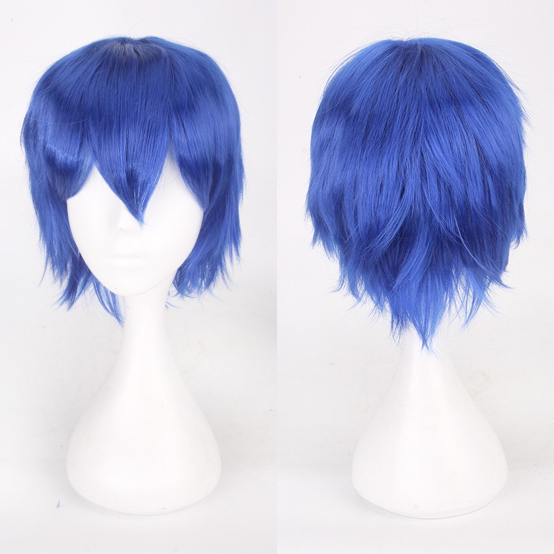 Jual K049-14 blue biru wig base cowok pendek cosplay rambut palsu ...