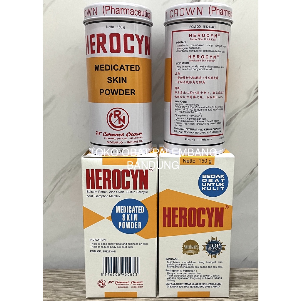 Jual HEROCYN 150 GRAM BEDAK KULIT GATAL BEDAK GATEL HEROSIN BEDAK TALC ...