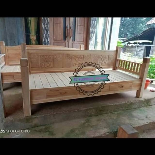 Jual Kursi Risban ukir Mentahan/bangku klasik panjang jati Jepara ...