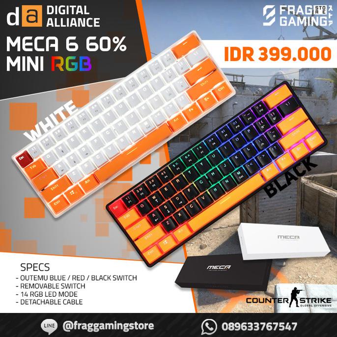 Jual DIGITAL ALLIANCE DA MECA 6 / MECA6 RGB MINI GAMING MECHANICAL KEYBOARD - HITAM, BLUE SWITCH ...