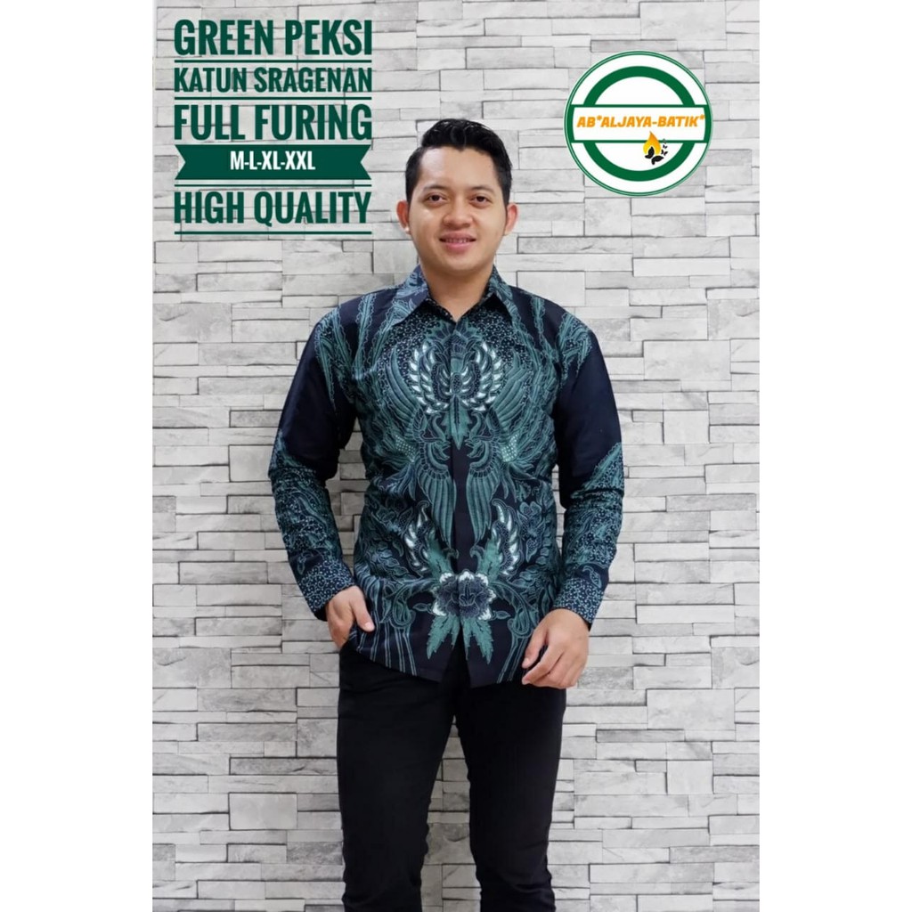 Jual ALJAYA GREEN PEKSI KEMEJA BATIK PRIA SOLO LENGAN PANJANG PENDEK ...