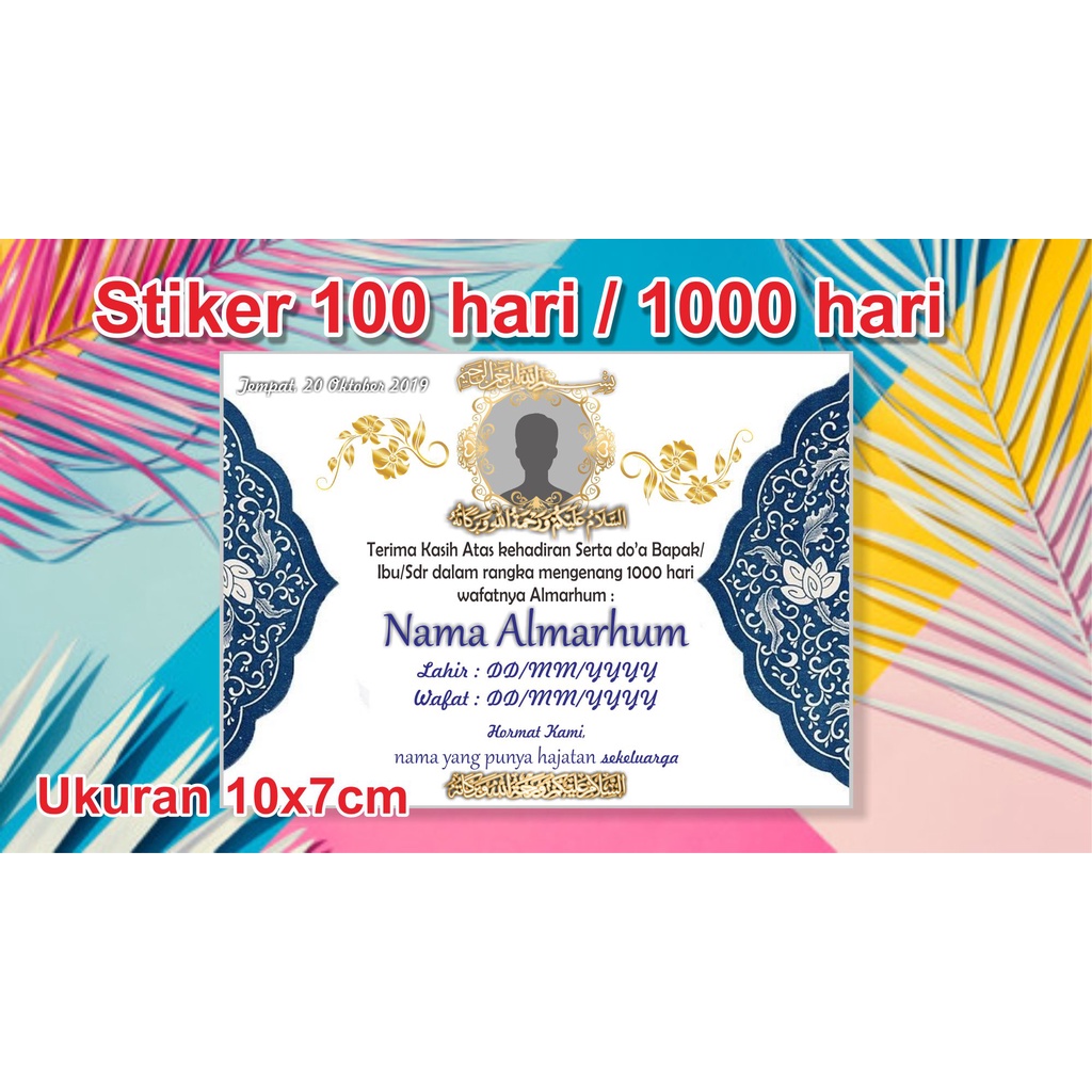 Jual stiker ucapan tahlil 100 hari / 1000 hari | Shopee Indonesia