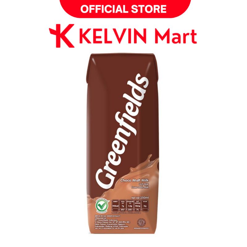 Jual Susu Cokelat Greenfields UHT Milk Choco Malt pck 250mL | KELVIN ...