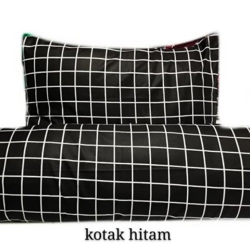 Jual Sarung bantal sarung guling motif kotak hitam/abu/putih/biru BISA ...