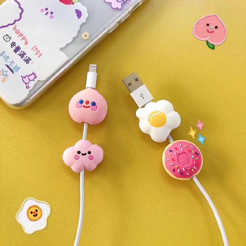 Jual Cute Cable Bite Cartoon Dinosaur No Face Man Winder Data Line Silicone Protector Case for ...