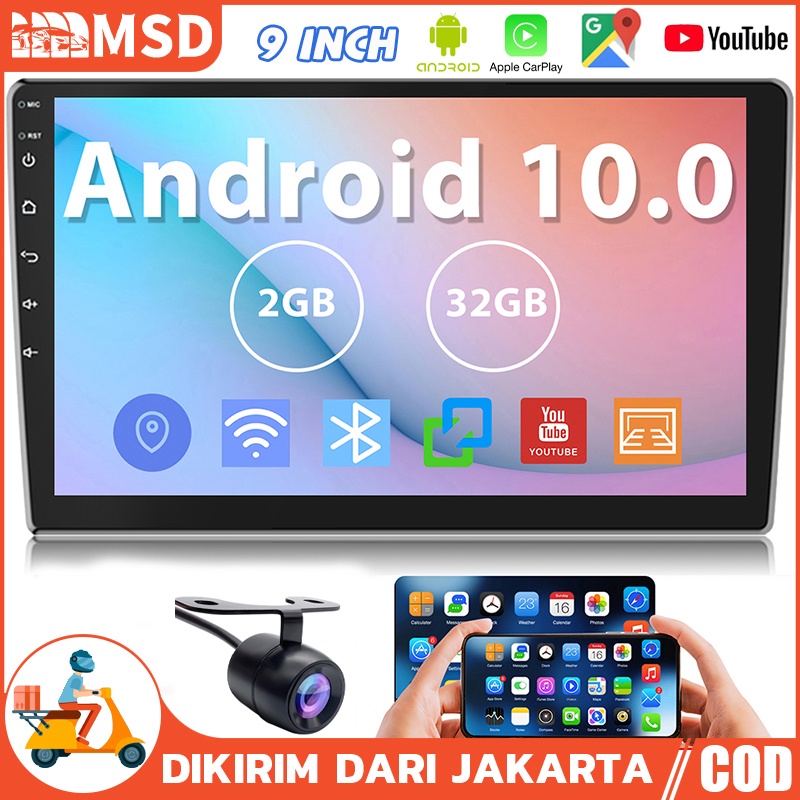 Jual 2Din 9inci 2+32G / 4 GB RAM 32 GB Android 12 Mobil Radio Stereo HD ...