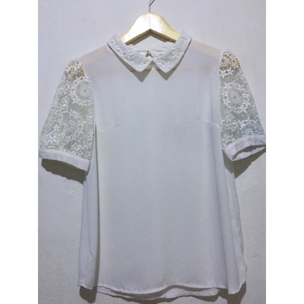 Jual White Blouse (Blus Putih) | Shopee Indonesia