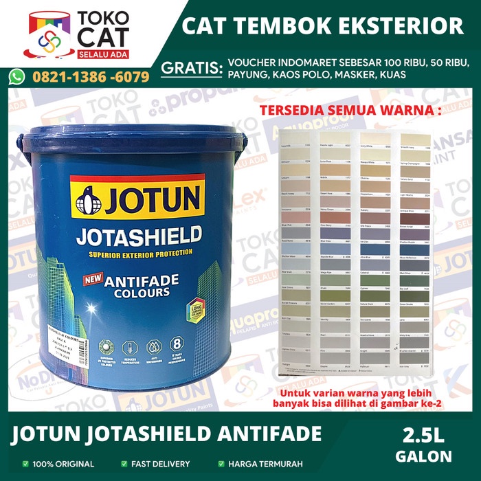 Jual CAT TEMBOK LUAR JOTUN JOTASHIELD ANTIFADE (BISA REQUEST WARNA) 2.5L | Shopee Indonesia