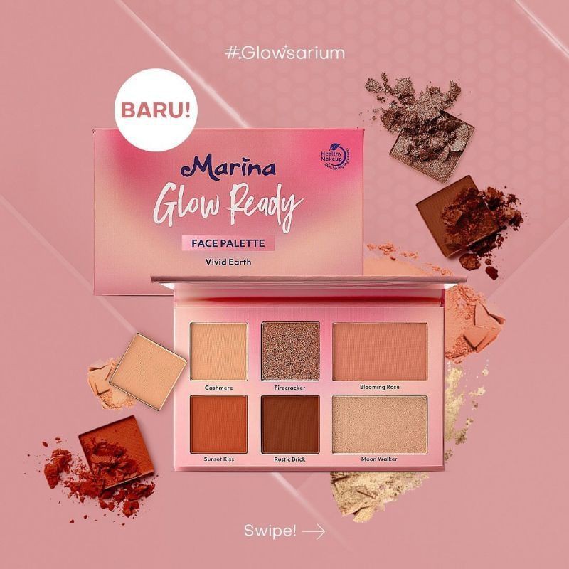 Jual MARINA GLOW READY FACE PALLETE VIVD EARTH | Shopee Indonesia