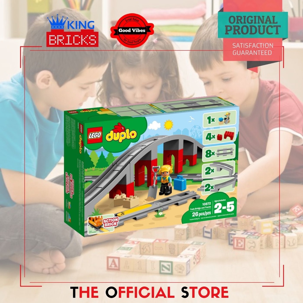 Jual Lego Original Duplo 10872 Train Bridge and Tracks - Mainan Anak ...