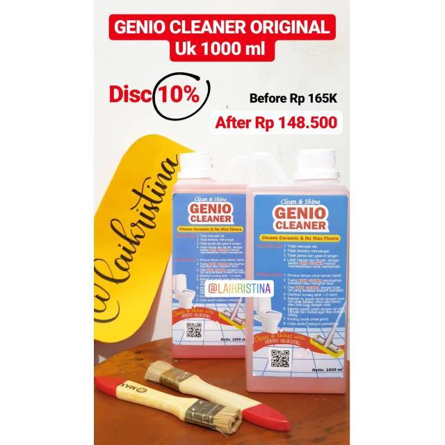 Jual GENIO CLEANER ORIGINAL 100% (Netto 1000 ml ) | Shopee Indonesia