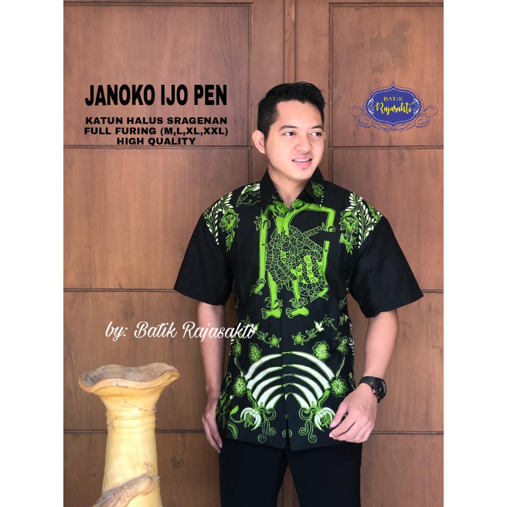 Jual JANOKO IJO PEN Baju Batik Pria Lengan Pendek Katun Halus FULL ...