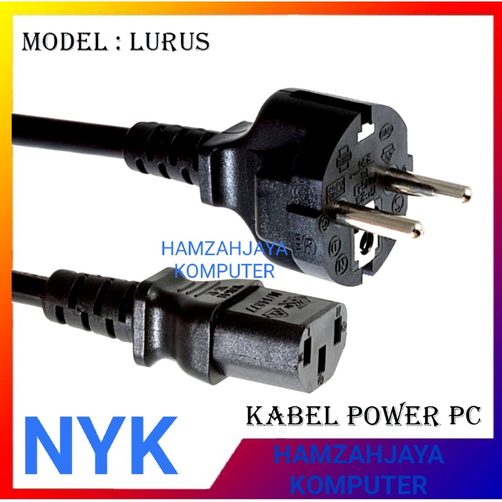 Jual KABEL POWER / CABLE POWER PC CPU KOMPUTER NYK 1.8 CM ( PLUG LURUS ...