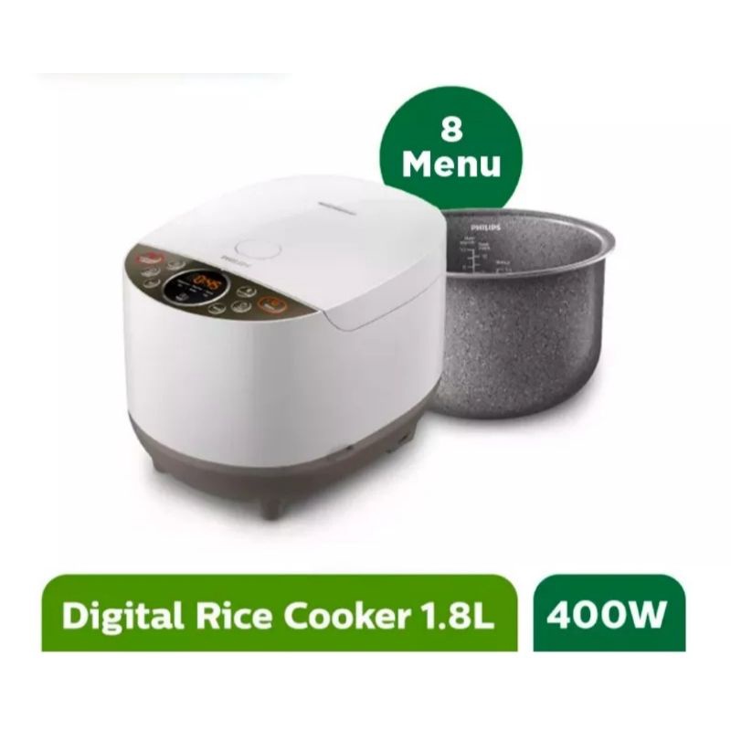 Jual PHILIPS Digital Rice Cooker 1,8L HD4515/33 8 Menu HD 4515 Original ...
