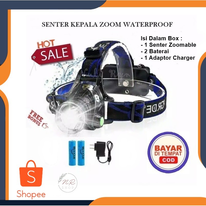Jual Senter Kepala Cas Led / Headlamp LED Cre XML-T6 5000 Lumens Super Terang | Shopee Indonesia