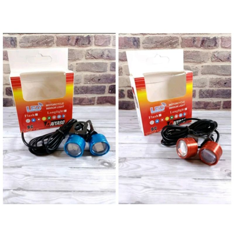 Jual Lampu mata elang + breket nyala kedip strobo bisa semua motor | Shopee Indonesia