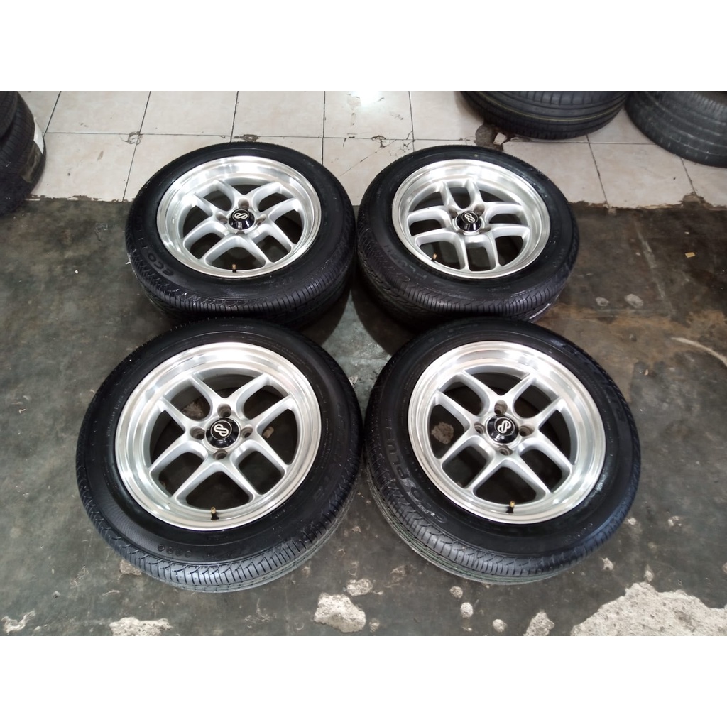 Jual velg seken bekas enkei ring 15x6,5 pcd 4x100 seken murah plus ban 185 60 r15 enkei | Shopee ...
