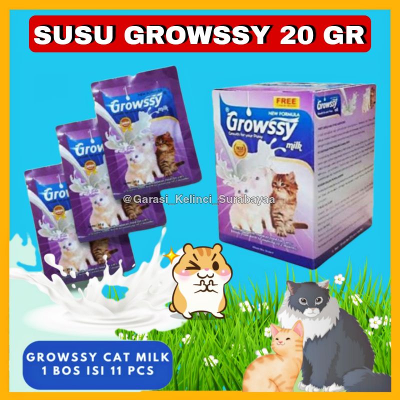 Jual GPSS- Susu Kucing Growssy 20gr Pengganti Susu Induk Kitten Adult ...