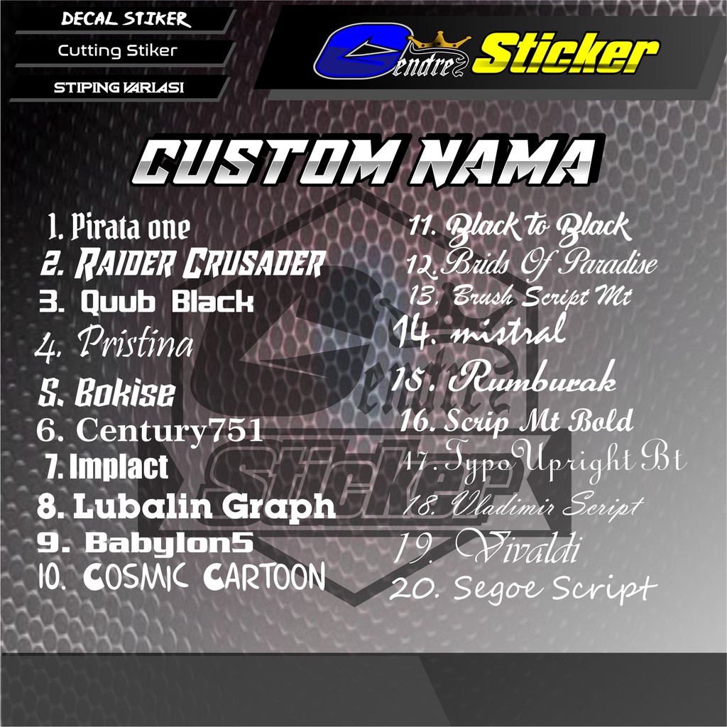 Jual stiker custom nama / tulisan | Shopee Indonesia