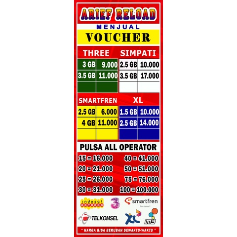 Jual Banner Voucher Pulsa Konter Hp Cetak Spanduk Pulsa XL Simpati Axis ...