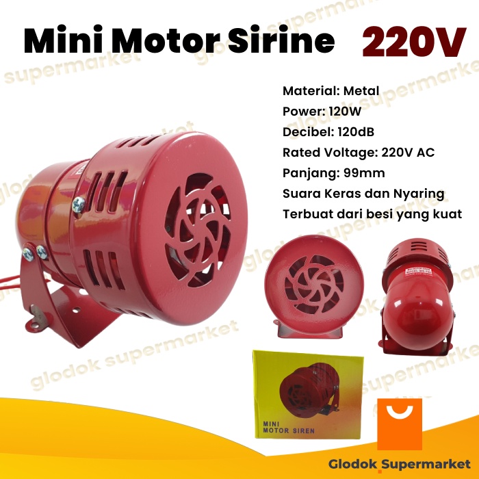 Jual Motor Sirine Mini MS190 220V Baby Siren Alarm Listrik MS-190 220 ...