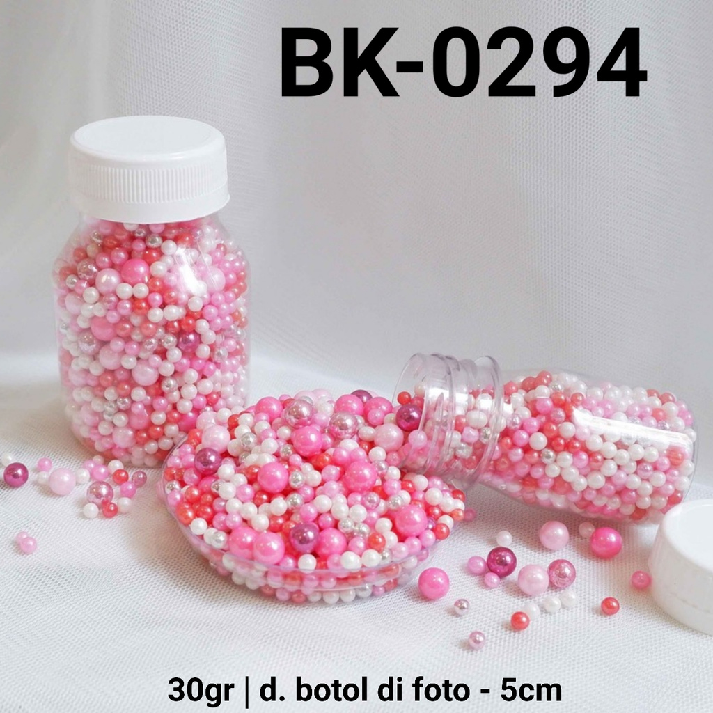 Jual BK-0294 Sprinkles sprinkle springkel 30gr mutiara mix pink putih ...