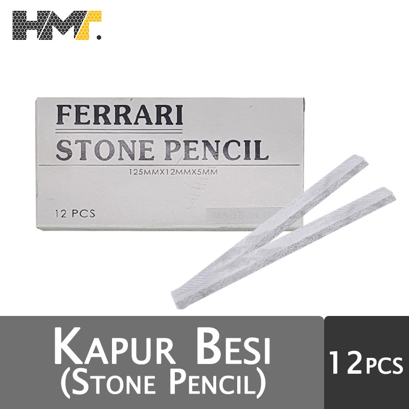 Jual FERRARI Stone Pencil 12pcs / Kapur Besi (125mm x 12mm x 5mm) | Shopee Indonesia