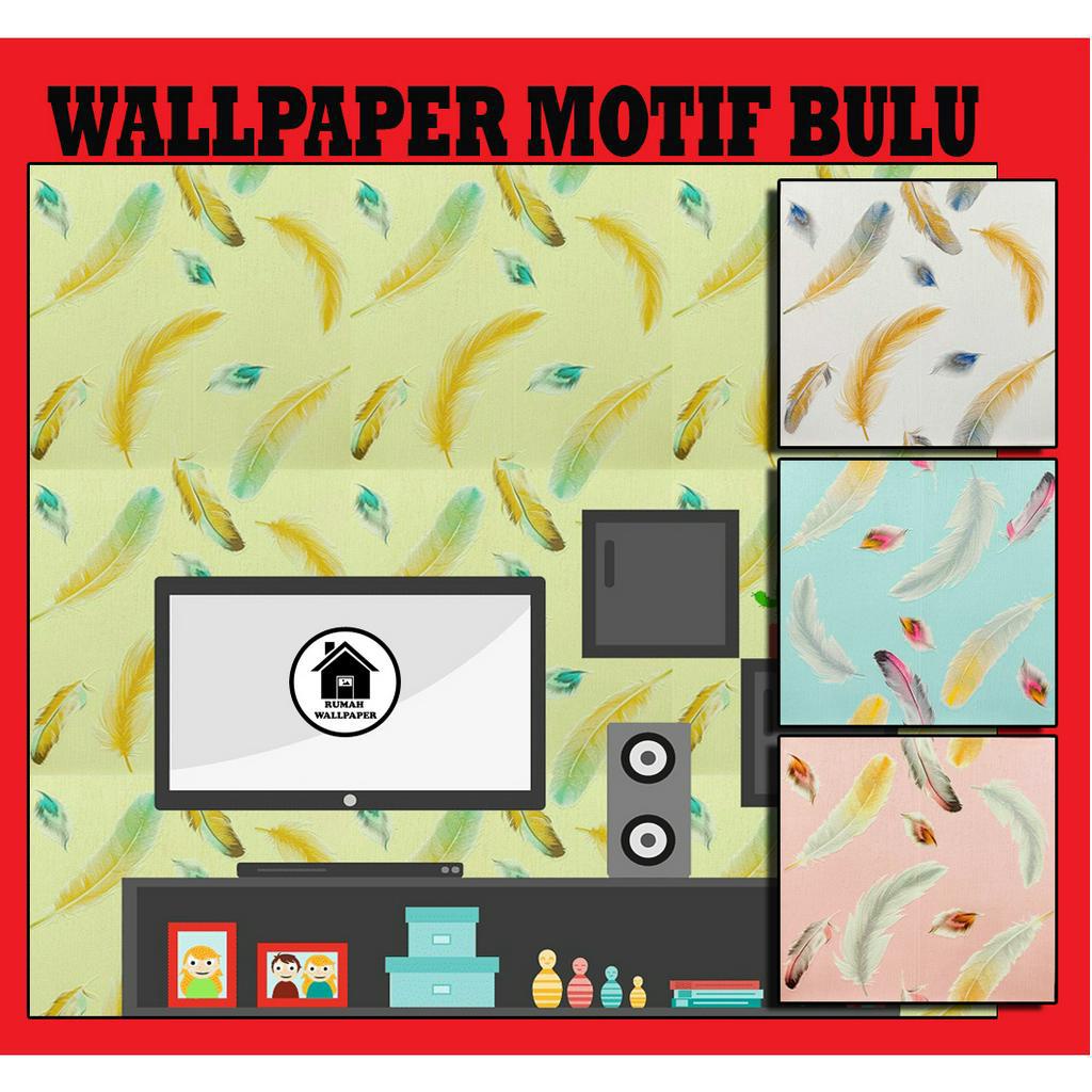 Jual RW Wallpaper Foam 3D Motif Bulu Wall Paper Dinding Aluminium Foil ...