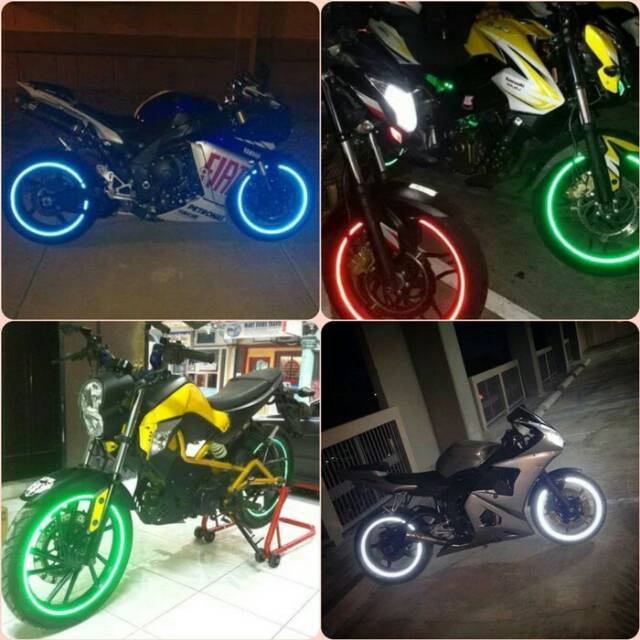 Jual Sticker List Velg Pelek Motor Mobil Glow in the dark reflective ...