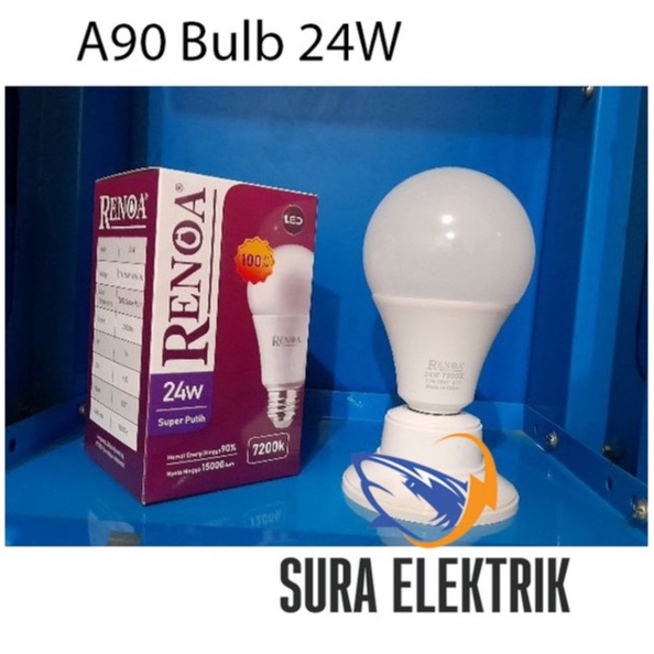 Jual Lampu Led Bulb RENOA A90 Bulb 24W 7200/2700K SUPER PUTIH | Shopee ...