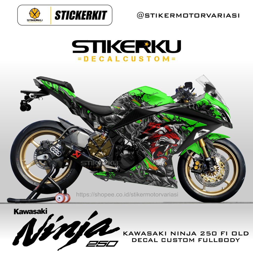 Jual DECAL NINJA250FI / DECAL KAWASAKI NINJA 250 FI OLD / STIKER DECAL ...