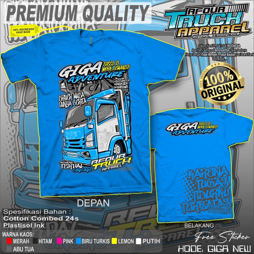 Jual Kaos Truk Oleng Giga Adventure Original Kaos Distro Truck atasan Pria | Shopee Indonesia