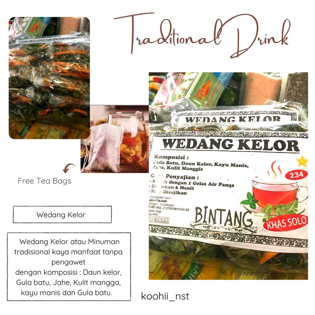 Jual Wedang uwuh minuman tradisional WEDANG KELOR Komplit minuman ...