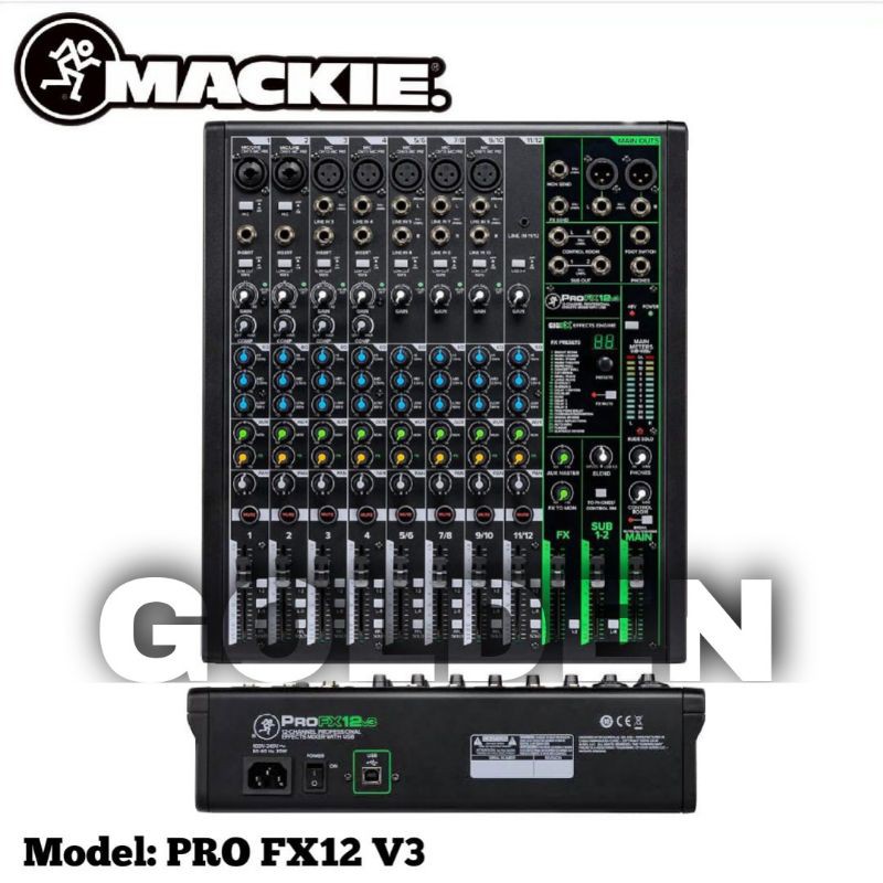 Jual Mixer Mackie PROFX12 V3 Original PRO FX12V3 - 12 Channel | Shopee ...