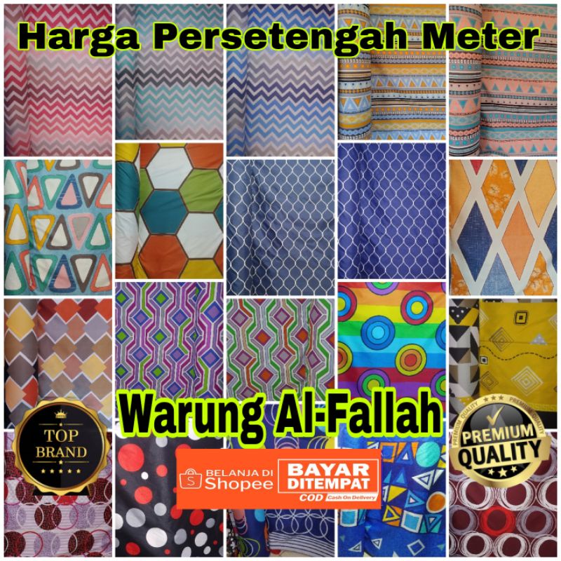 Jual KAIN KATUN METERAN MOTIF ZIG-ZAG BAHAN POLYMICRO DISPERSE KATUN ...
