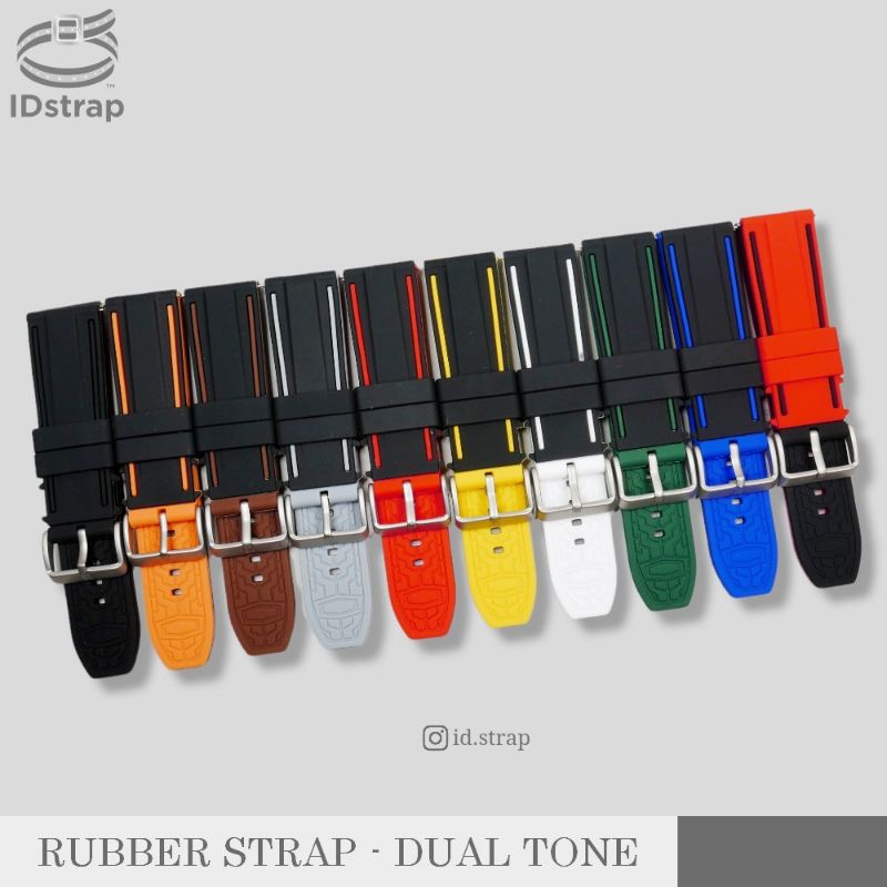 Jual Tali Jam Karet - Rubber Watch Strap Dual Tone - Quick Release ...