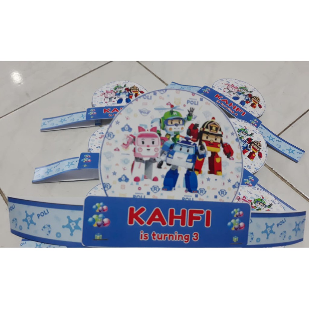 Jual TOPI ULTAH TEMA ROBOCAR POLI / TOPI ULANG TAHUN CUSTOM | Shopee ...