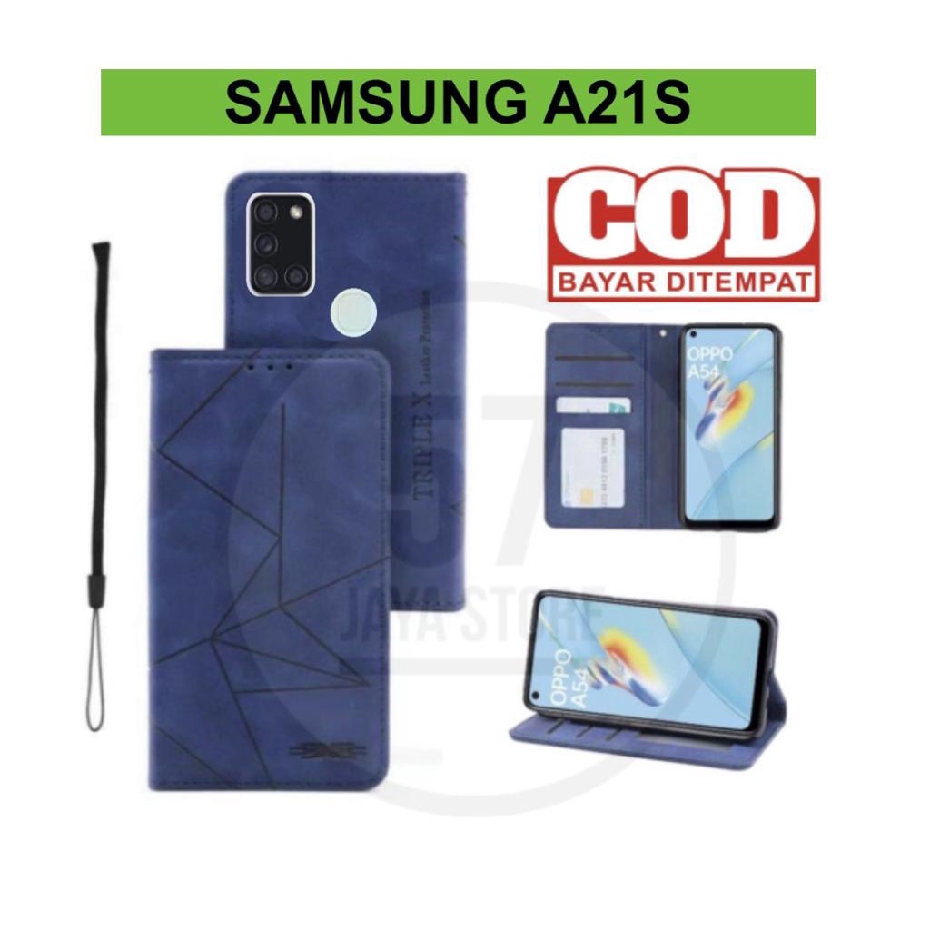 Jual case samsung A21S flip case magnet terbaru / sarung hp dompet kulit / leather flip cover ...