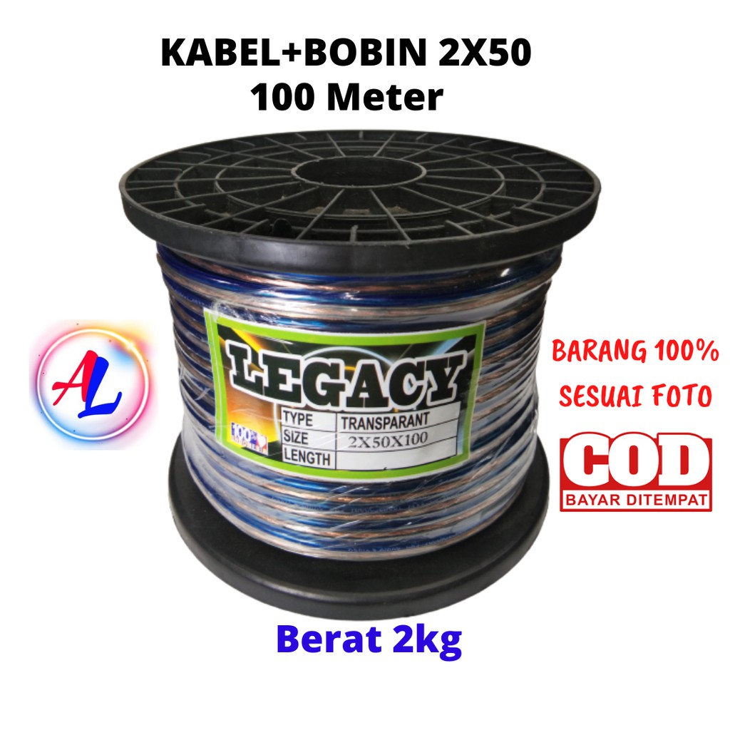 Jual Kabel Listrik Transparan 2x50 Panjang 100M/Kabel 2x50 Transparan ...