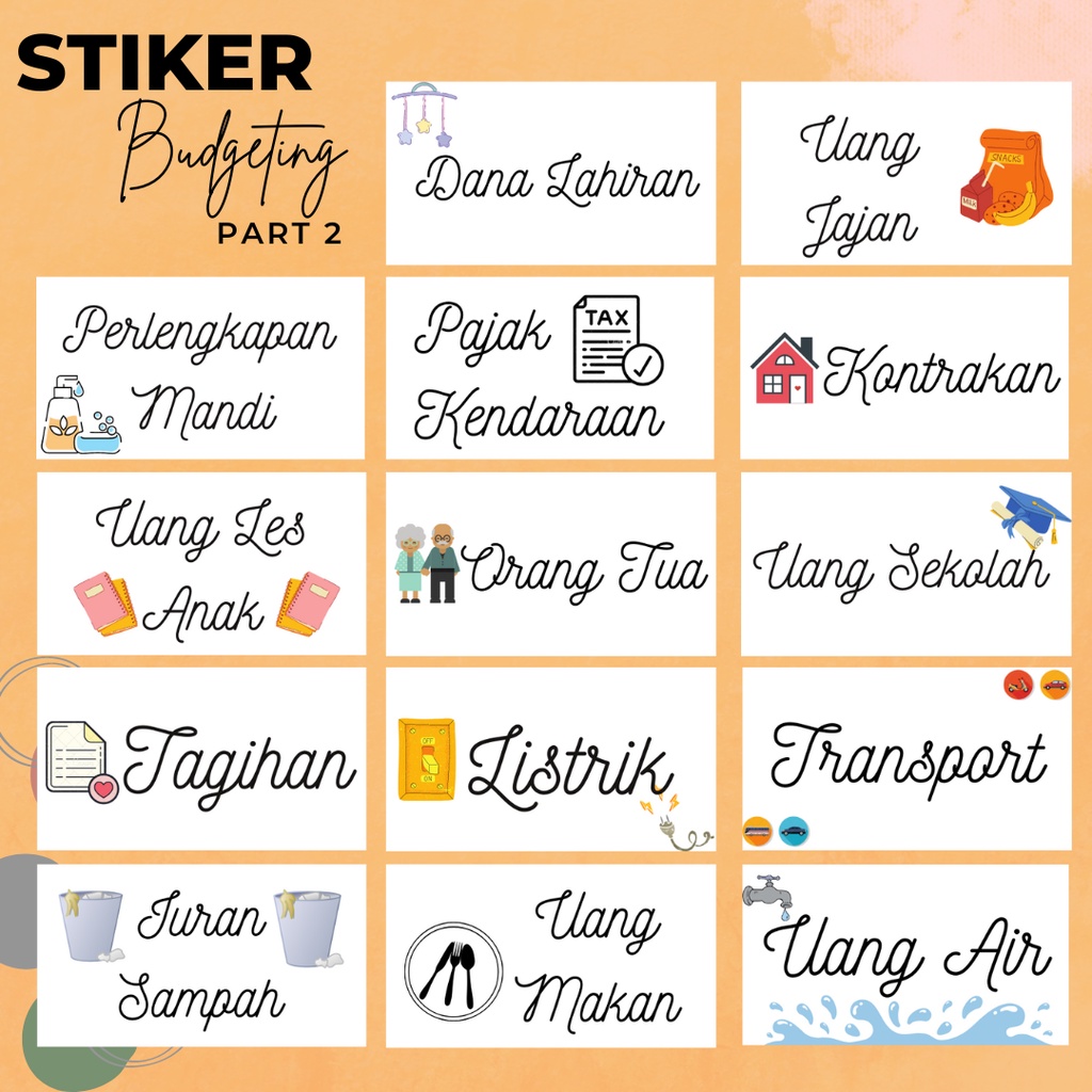 Jual (Ukuran 4,5×2,5 cm) Stiker Budgeting Stiker Pengatur Keuangan ...